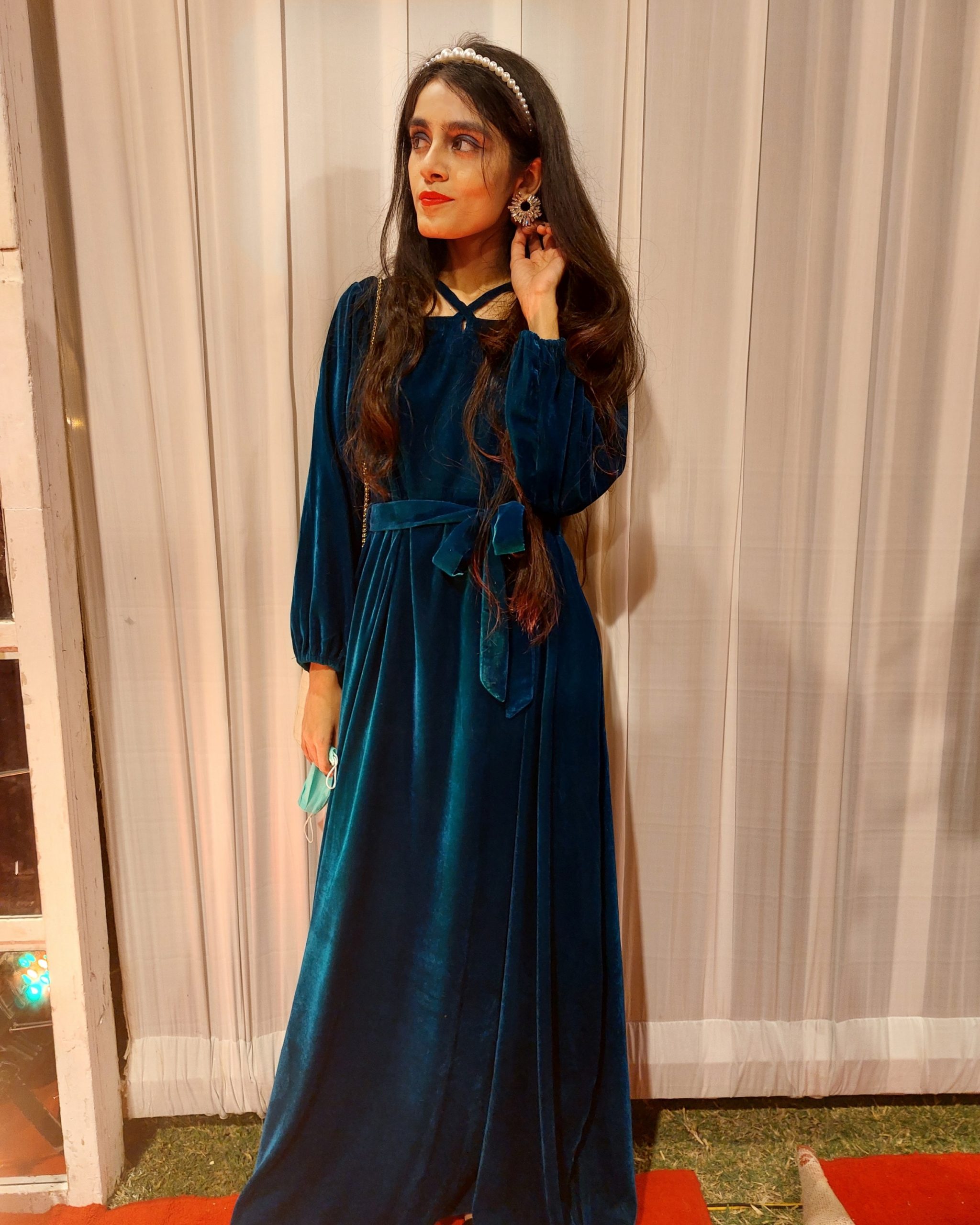 Dreamy Blue Velvet Dress | Silken Closet